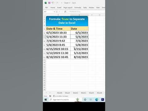TRUNC Formula To Separate Date in Excel 🔥|#excel #microsoftexcel #exceltricks #shorts - YouTube