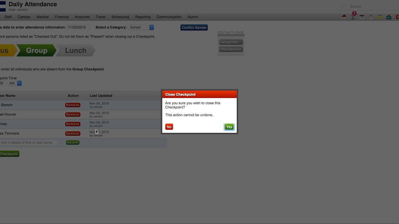 CampMinder Daily Attendance Demo Video - YouTube