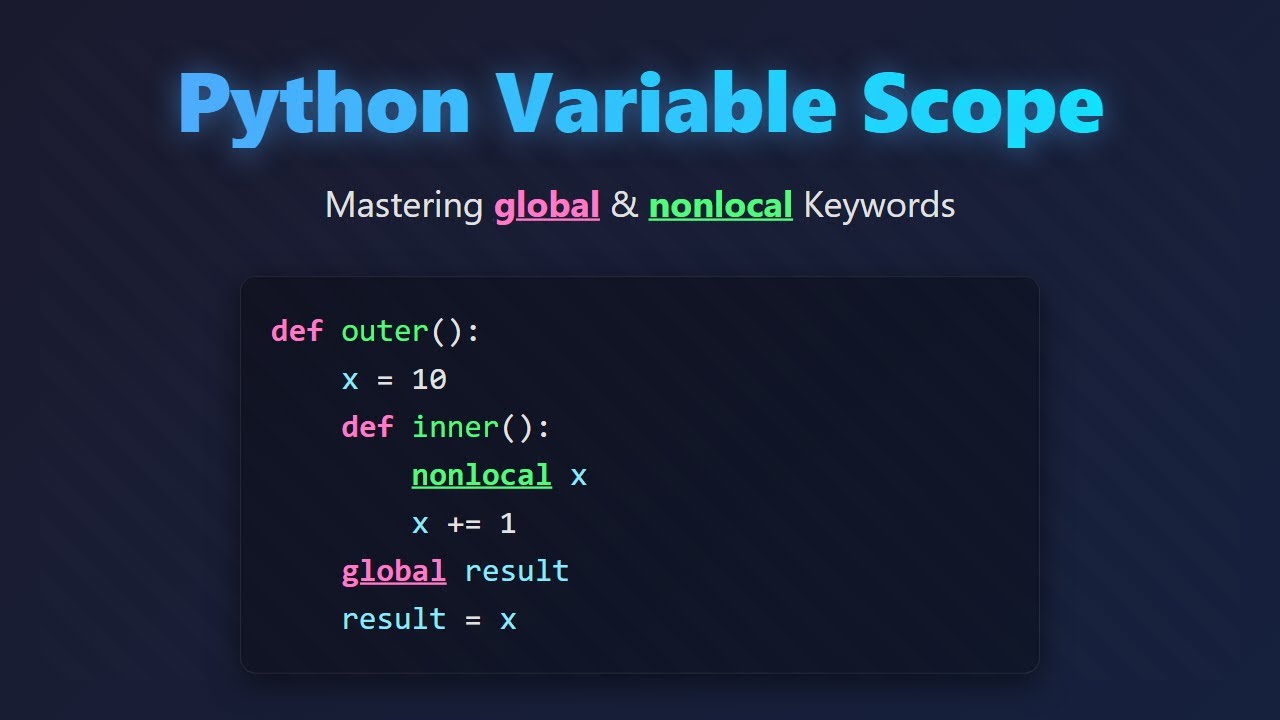 Python Global vs Nonlocal: Variable Scope Explained for Beginners ...