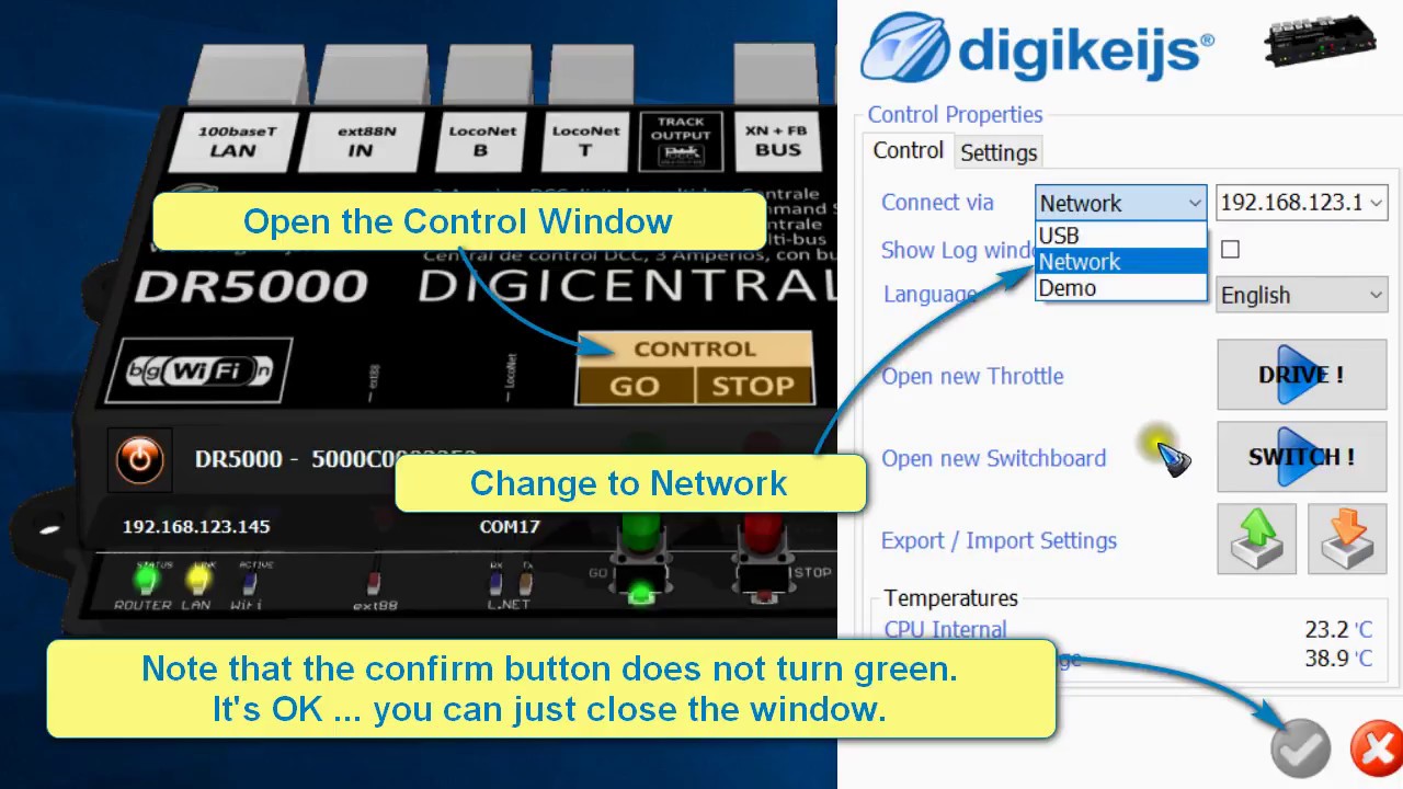 Digikeijs DR5000 04 Connect to network via a router - YouTube