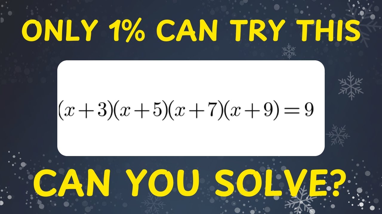 Only 1% Can Solve This Math Problem | Can You Figure It Out? - YouTube