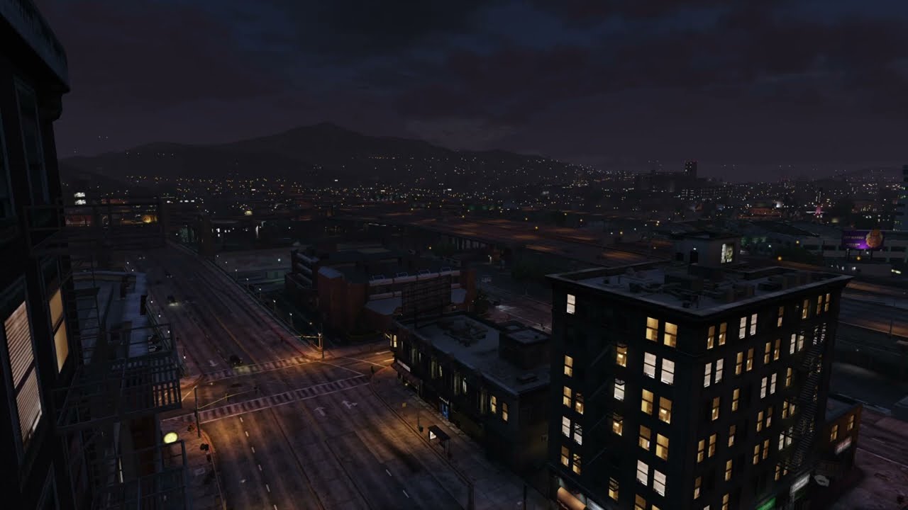 Ambient City and Mountain View | GTA V (City Sounds | ASMR) - YouTube