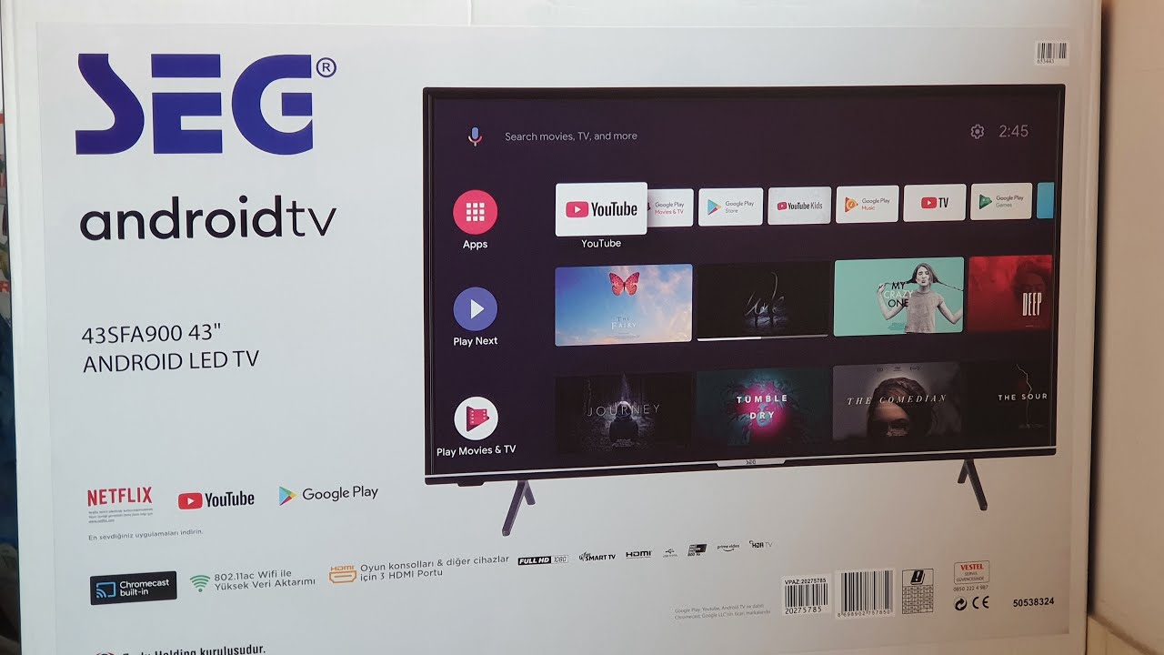 SEG Android TV 43SFA900 43" - Unboxing - YouTube