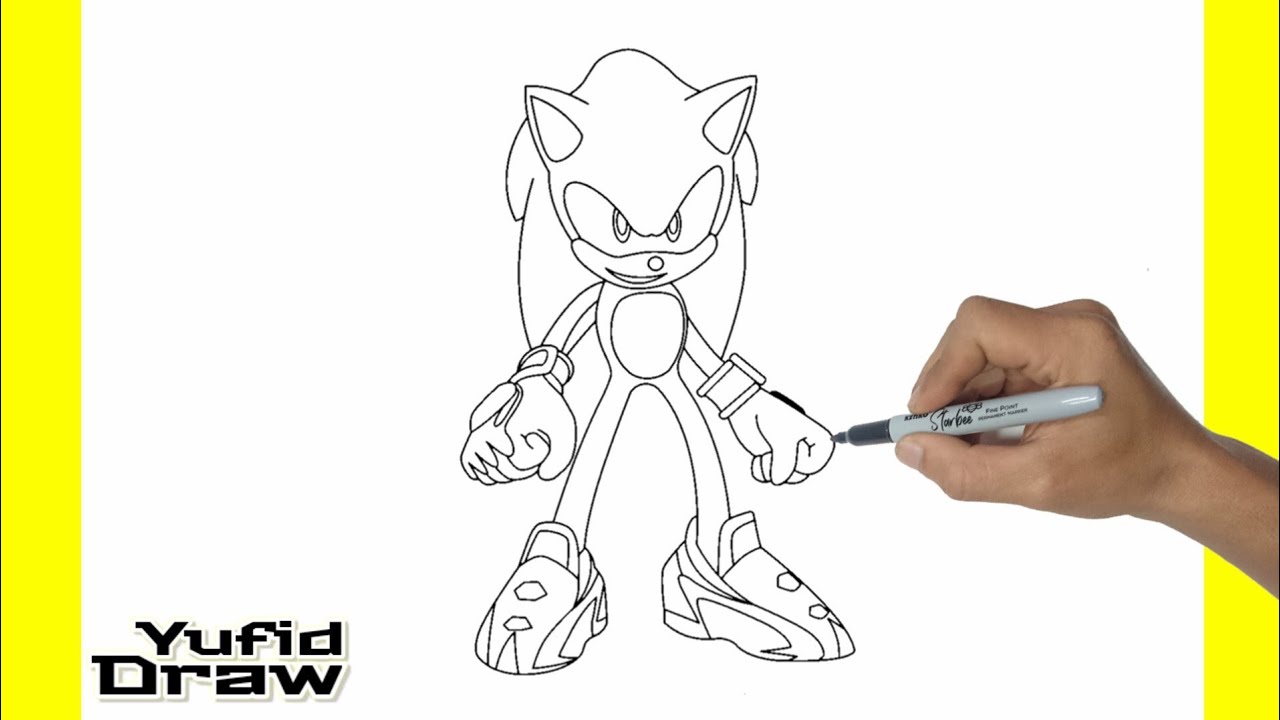 How to draw Sonic Prime - Sonic the hedgehog | Draw & Color - YouTube