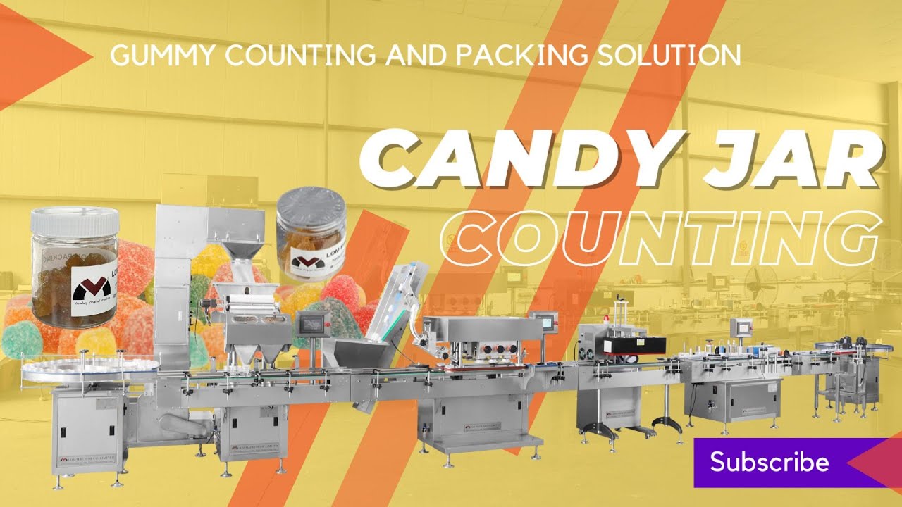 LOM Full Auto 16 Tunnels Gummy Jar Filling Counting Solution YouTube