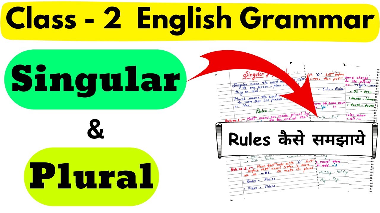 Singular and Plural for Class 2 | Class 2 English Grammar | Singular ...