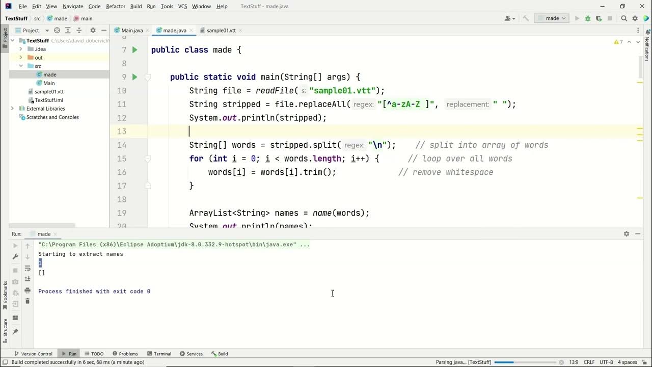 Transcript parser debugging advice - using print statements - YouTube
