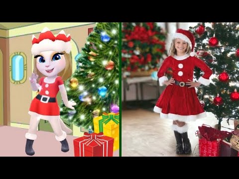 🎉ANGELA 🎉 YIL BAŞI KOMBİNİ 🎆🎄🎇// Mənim konuşan Angelam 1, 2 🎁