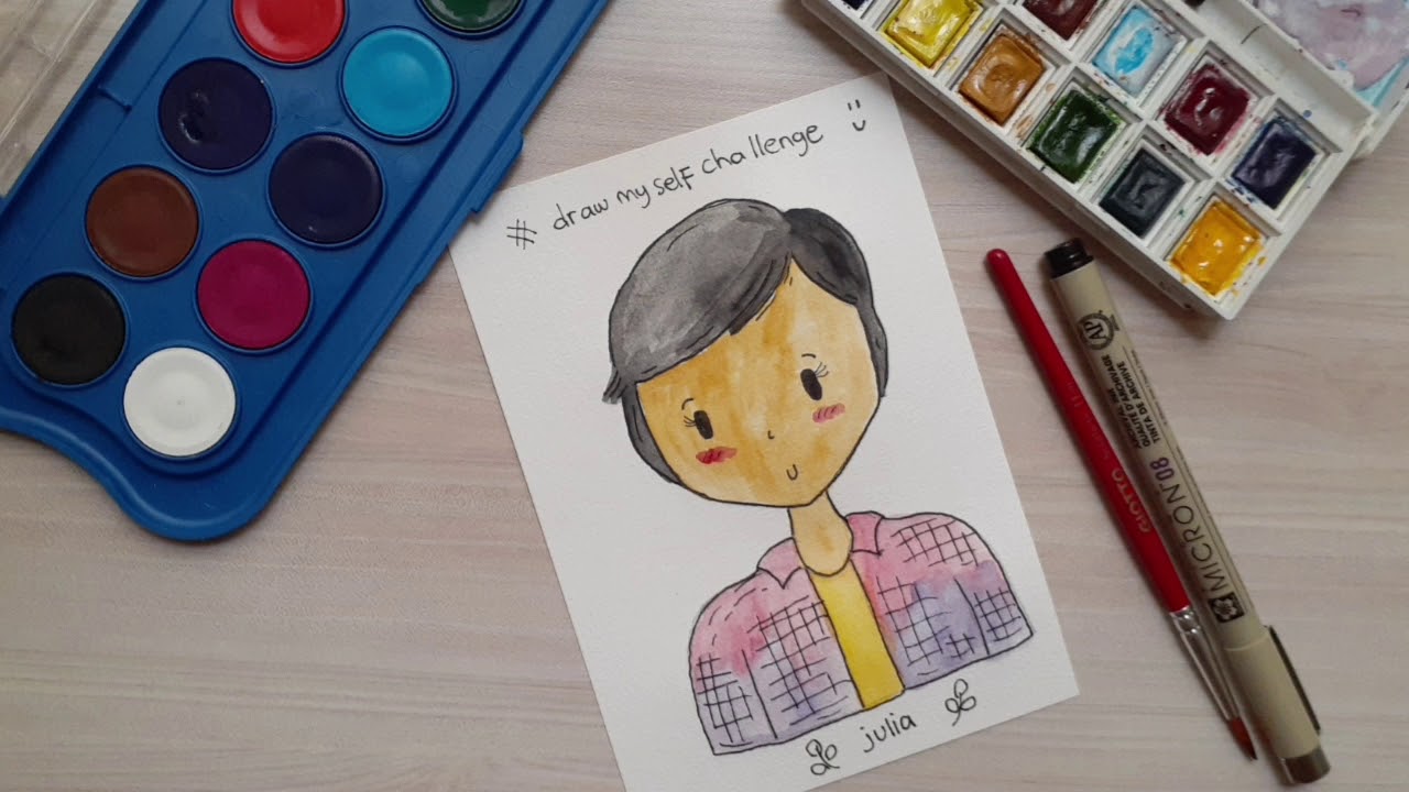 Draw myself challenge (Art&Craft Project Secondary Class) - YouTube