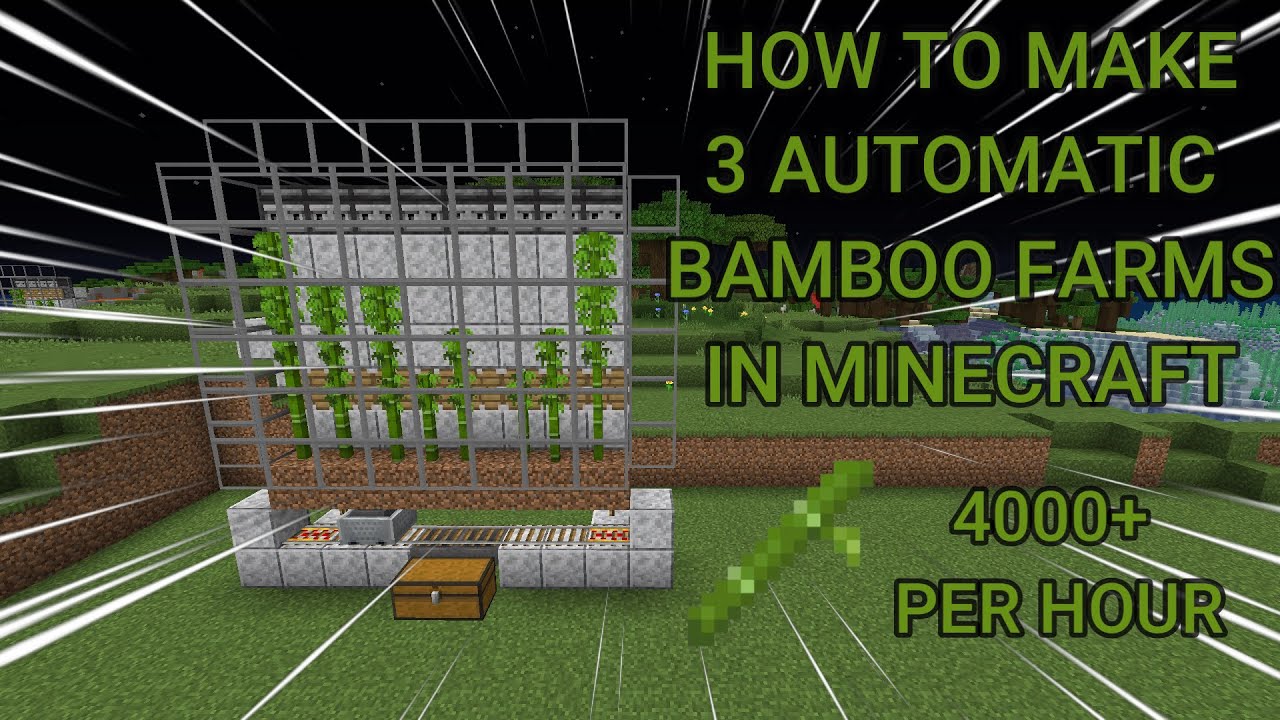 How to Make 3 Automatic Bamboo Farms in Minecraft [Java] - YouTube