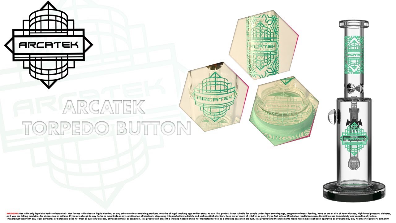 Arcatek Glass Water Pipes Torpedo Button - YouTube