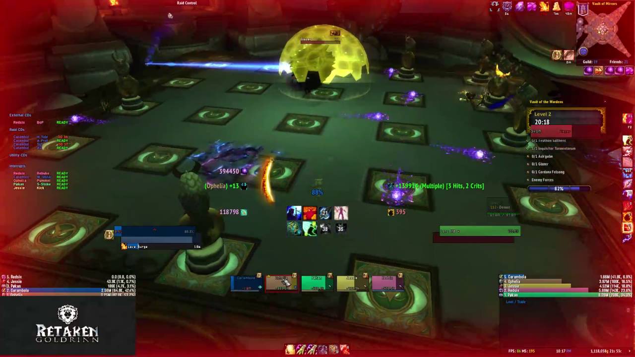 Vault of the Wardens Keystone 2 Resto Shaman POV - YouTube