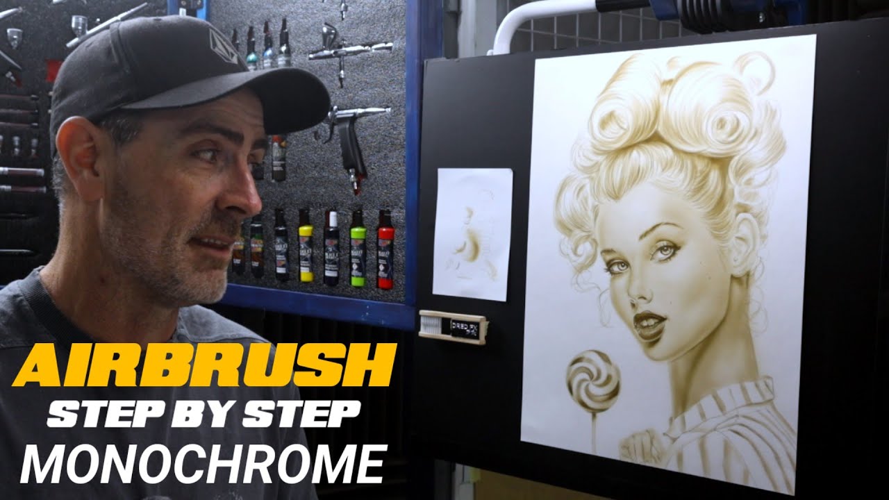 Airbrushing for beginners step by step guide Monochrome - YouTube