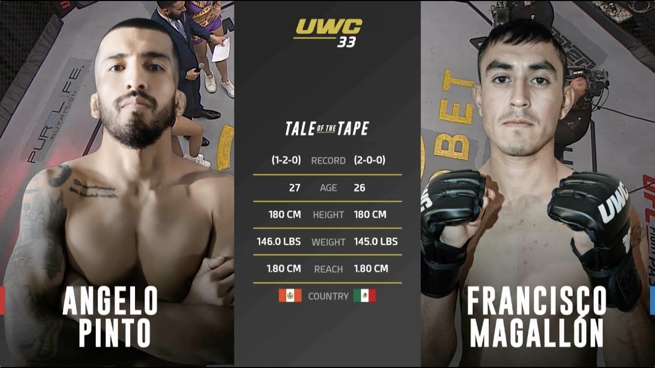 UWC 33 - Pelea 9 - Angelo Pinto vs Francisco Magallón (29-Abr-22) - YouTube