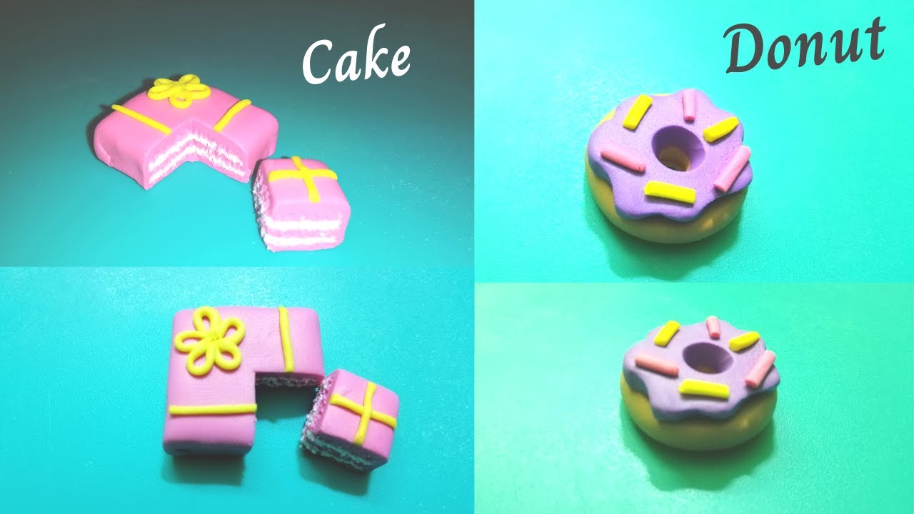 How to make clay art cake and donut | Beautiful Miniature Crafts with ...