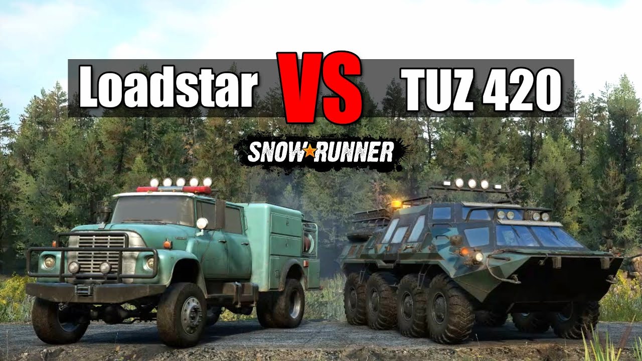 Snowrunner Loadstar 1700 vs TUZ 420 Tatarin - YouTube