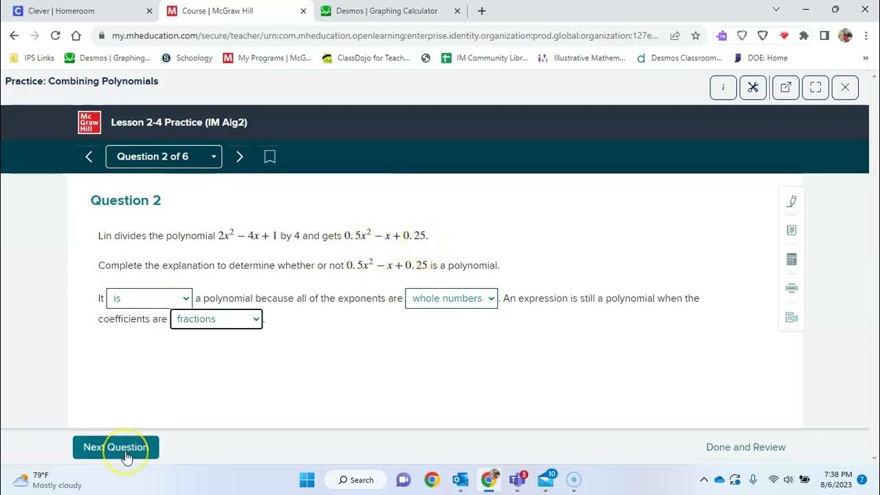 Lesson 2 4 Practice Combining Polynomials - YouTube