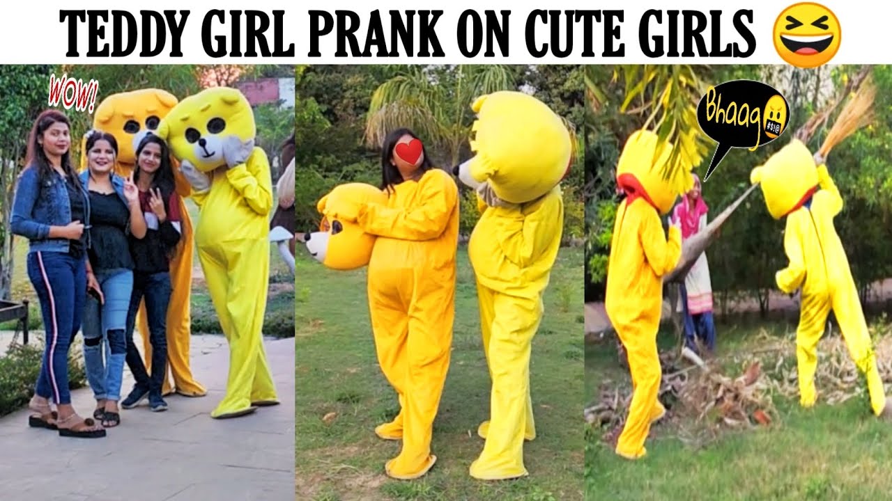 Teddy Bear Prank On Cute Girls😂 Irritating People Face Reveal🎭