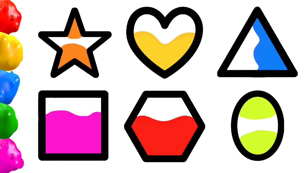 Learn New Shapes drawing,Colors for kids| Toddler Learning videos,2d shapessong,preschool ...