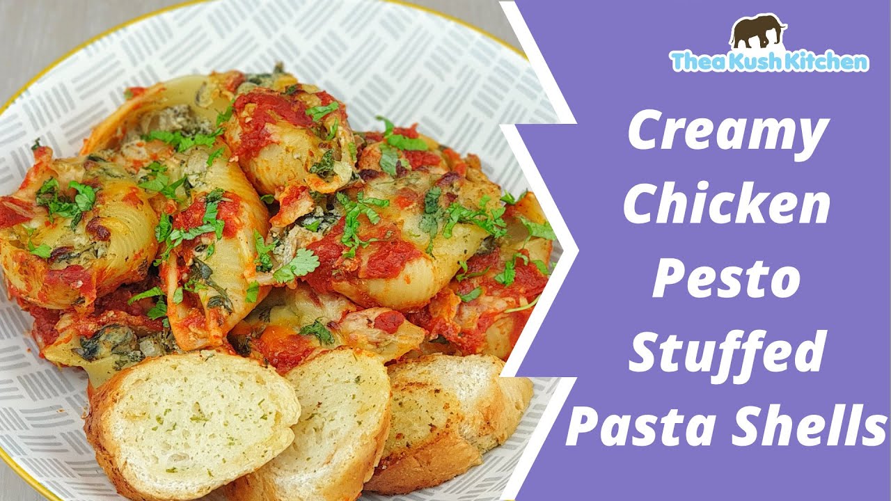 Creamy Chicken Pesto Stuffed Pasta Shells Recipe - YouTube