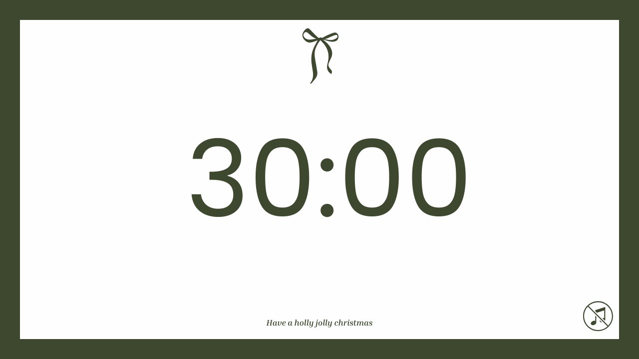 30 Minutes Timer Countdown - Christmas | No music | Focus | Study ...