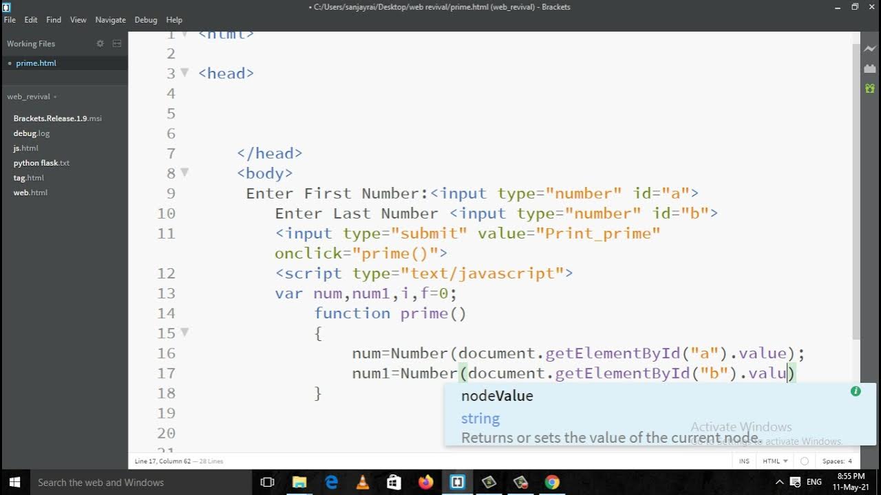 JavaScript Program To Print Prime Numbers within a Range - YouTube