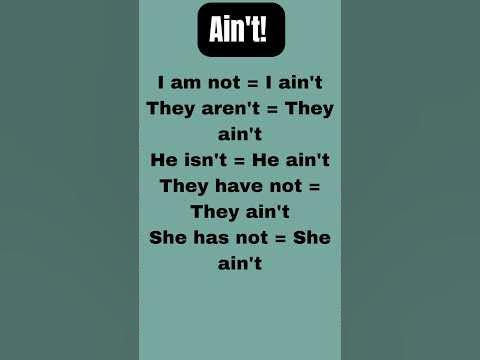 How To Use Ain't In English #english #learnenglish # #englishtips# # ...