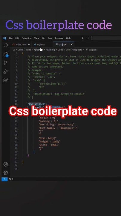 css boilerplate code. Check the description for the code👇. #cssboilerplatecode #csstutorialscool ...