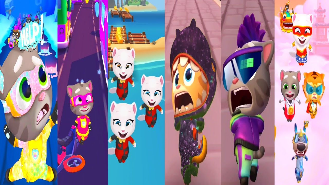 100 Funny Fails Talking Tom Gold Run VS Tom Hero Dash VS Tom Gold Run 2 ...