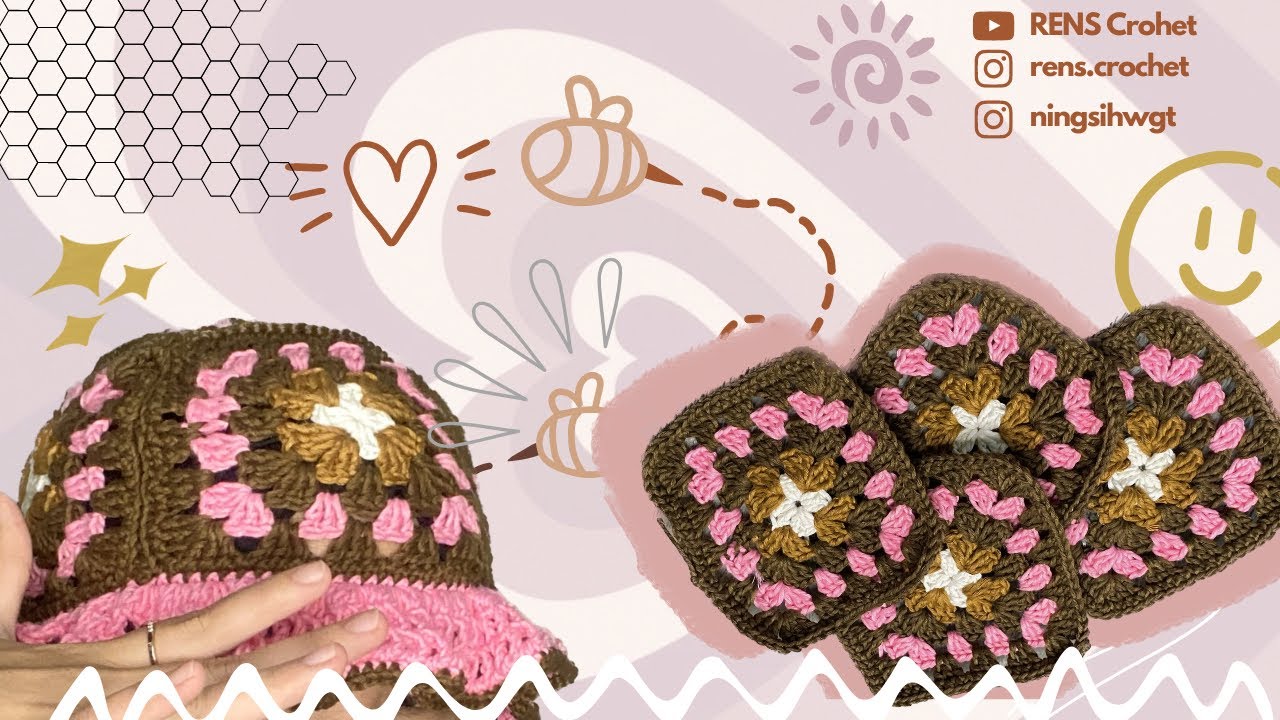 Crochet strawberry chocho hat tutorial | crochet bucket hat 💗🤎 - YouTube