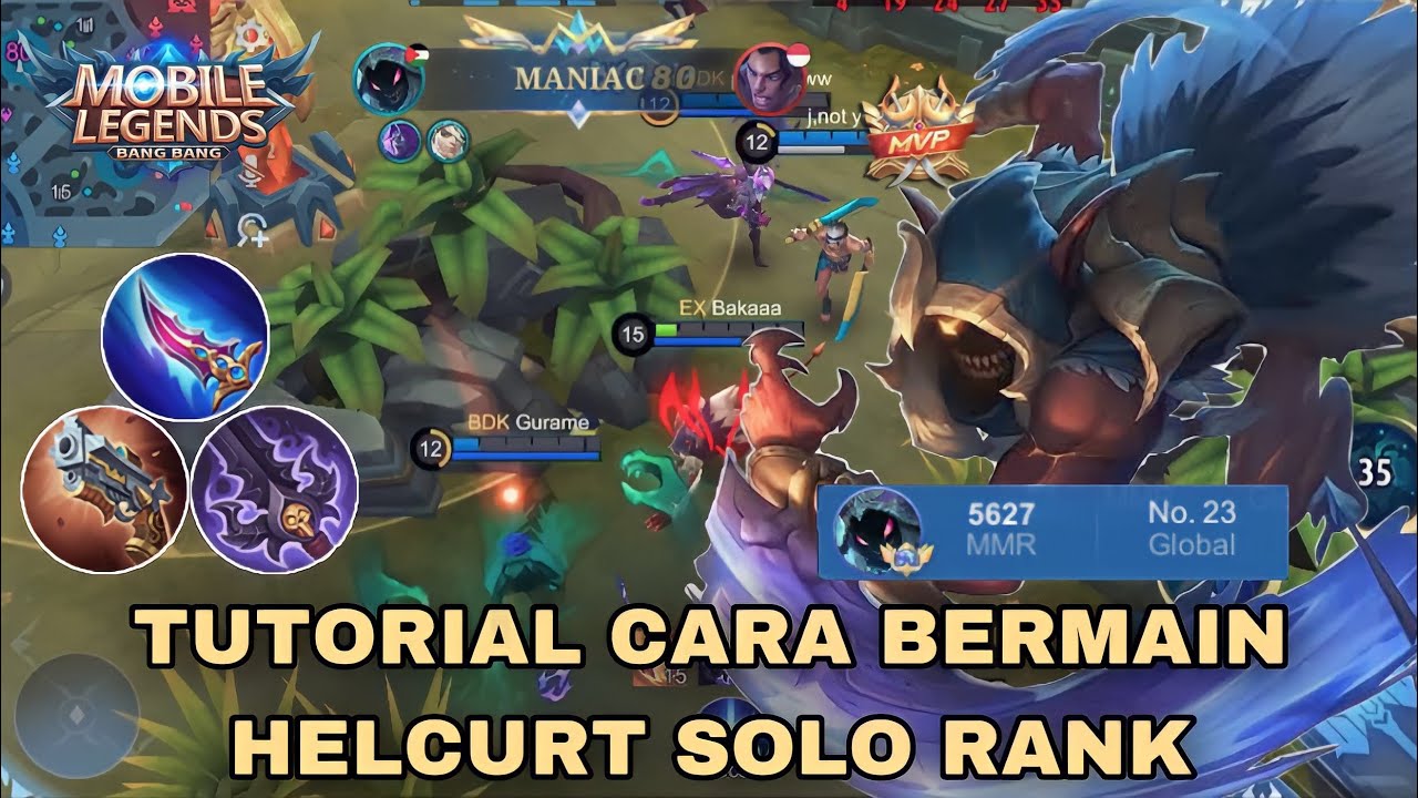 MANIAC! TOP GLOBAL HELCURT | TUTORIAL CARA BERMAIN HELCURT SOLO RANK DI META SEKARANG - MLBB ...