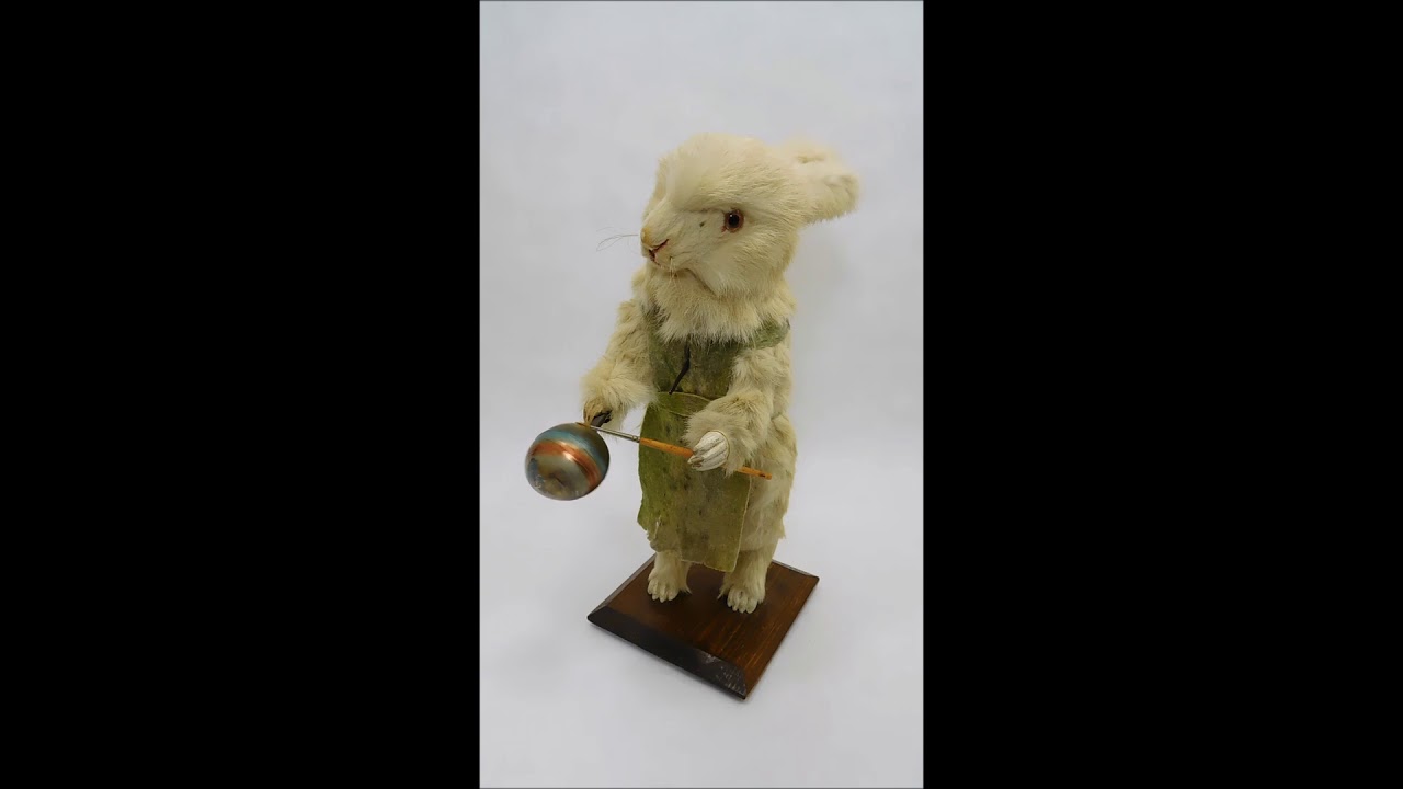 Roullet & Decamps Easter Rabbit Painting Egg Automaton - YouTube