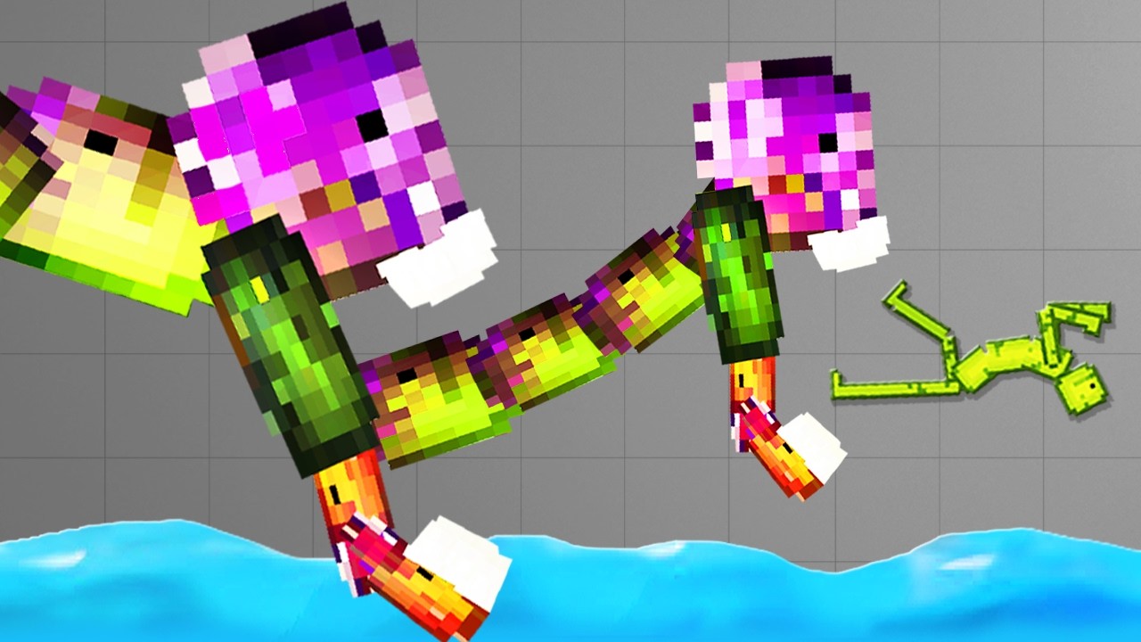 2 HEADED Mega Melon Monster Eat Ragdolls in Melon Sandbox Playground ...