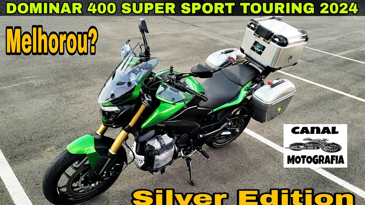 Dominar 400 Silver 2024 Bajaj Top de Linha Versão mais Completa Bau ...