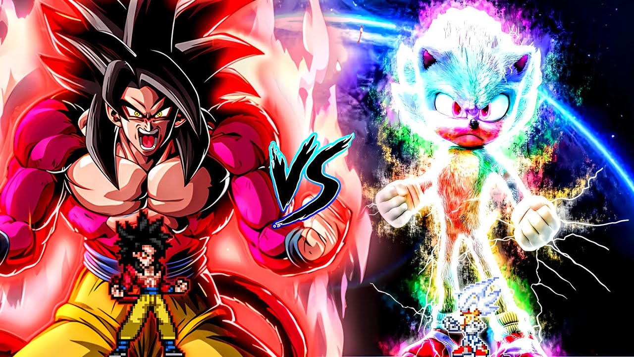 Son Goku SSJ4 V4 VS Sonic Chaos (all form) in Mugen - YouTube