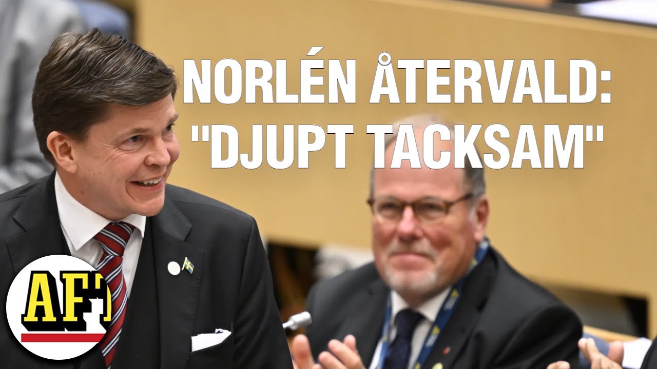 Andreas Norlén återvald som riksdagens talman - YouTube