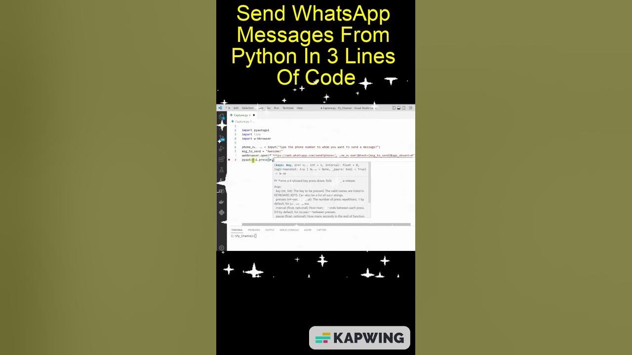 Send Whatsapp Message Using Python Shorts Youtube