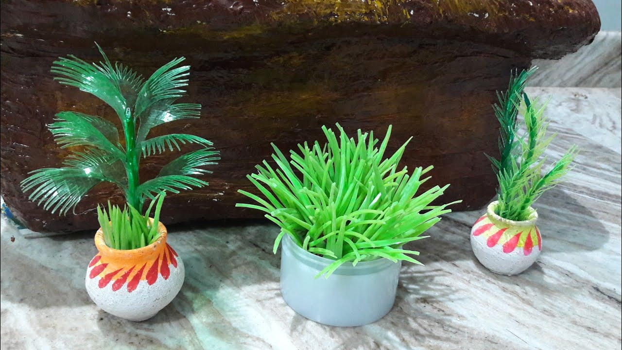 Plastic plants/grass....How to make🤔 - YouTube