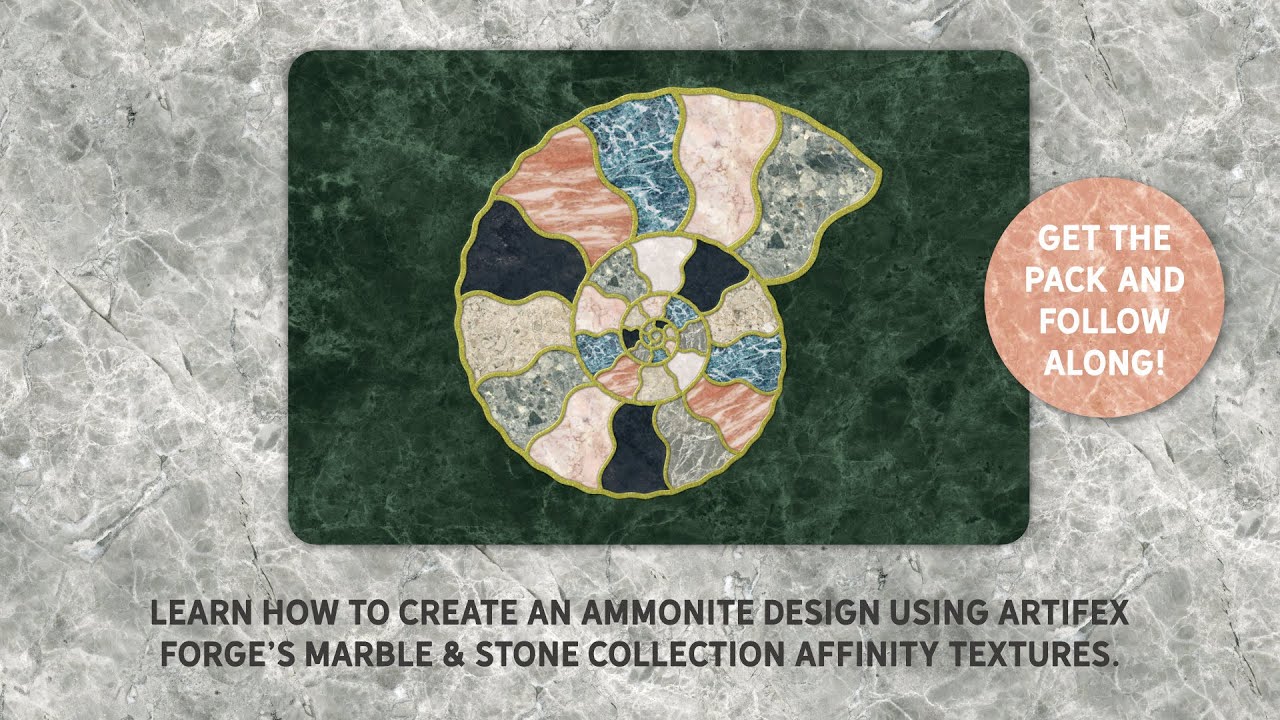 Create a Marble & Stone Ammonite Design in Affinity Designer - YouTube