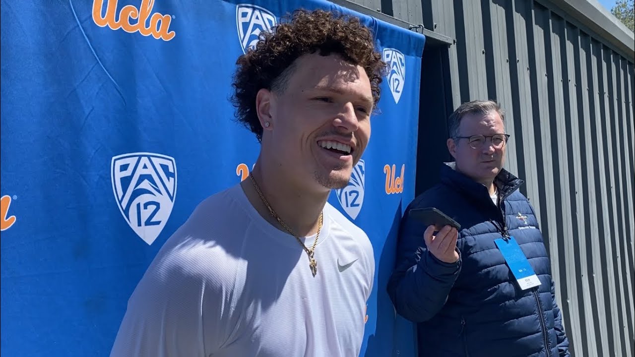 UCLA linebacker Kain Medrano after practice 4/6 - YouTube