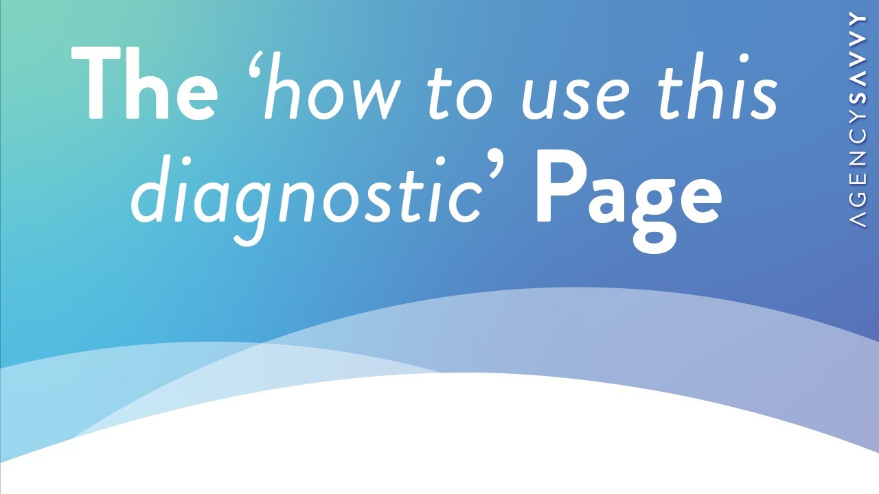 The 'how to use this diagnostic' page - YouTube