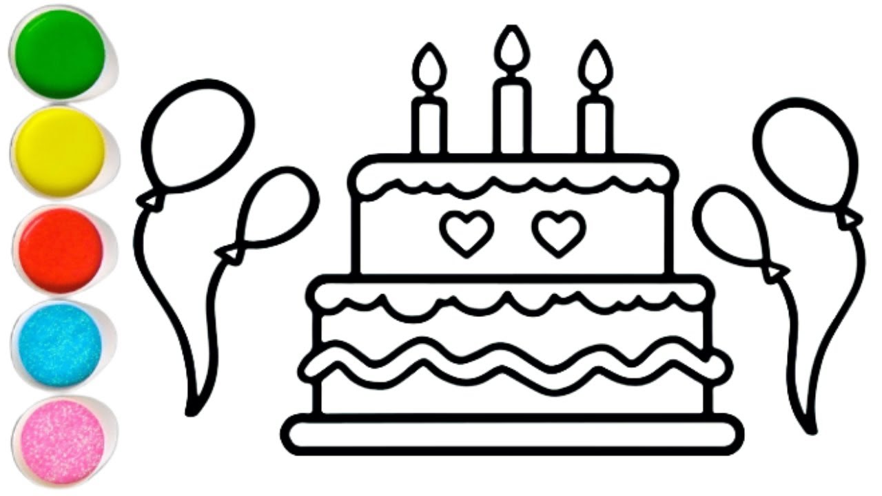 "🎨 How to Draw a Fun & Easy Birthday Cake for Kids! 🥳 | Step-by-Step ...