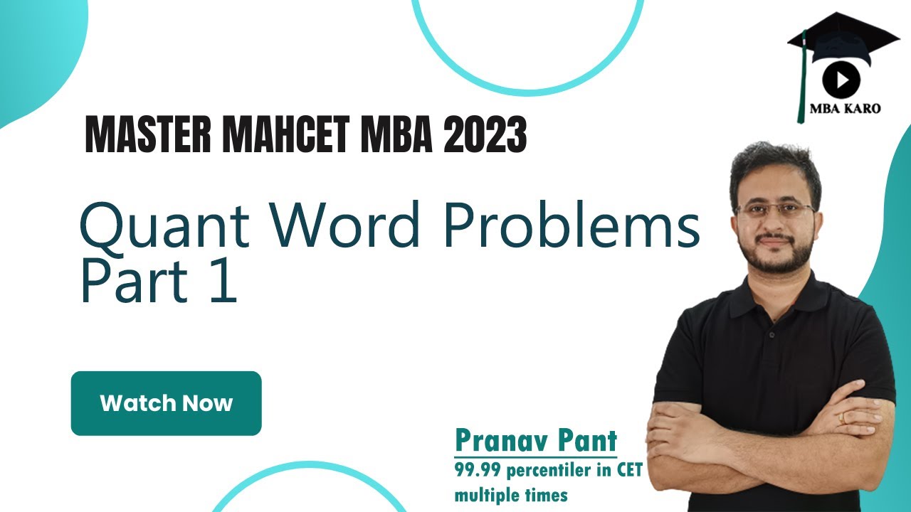 Master MAHCET MBA 2023 | Quant Word Problems - 1 | Revision series for ...