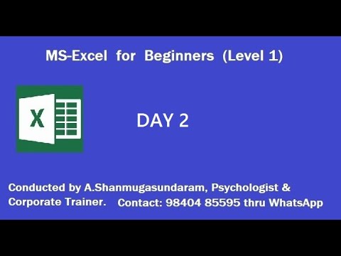 EXCEL FOR BEGINNERS - DAY 2 - YouTube