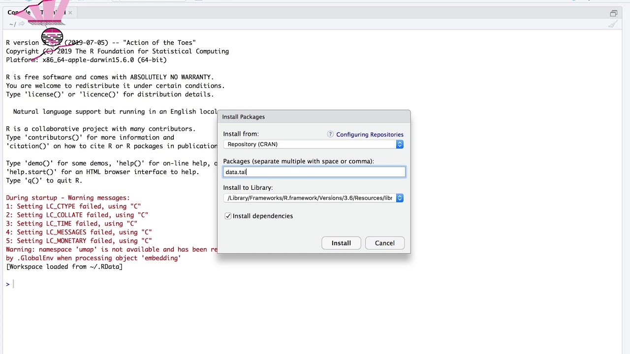 How To Install R Package Datatable With Dependencies Youtube