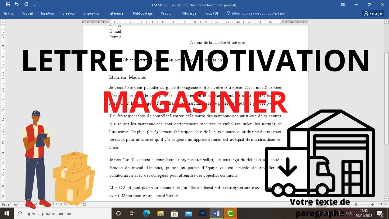 Dossier Professionnel Agent Magasinier Exemple Gratuit PDF - Memoire