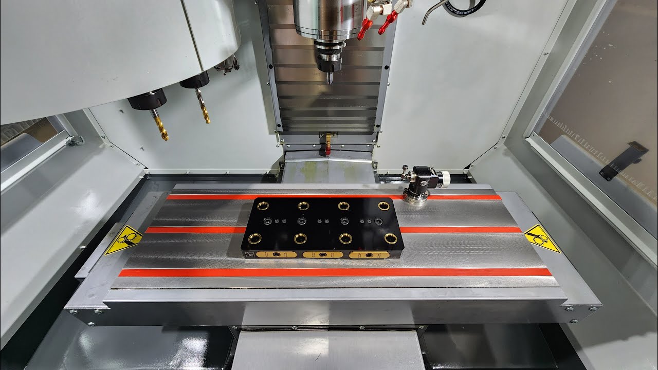 Redesigned (2024) Haas Mini Mill cutting a pallet for 5th Axis Rocklock ...