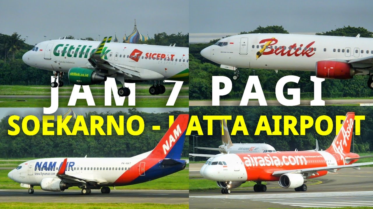 Kedatangan Dan Keberangkatan Pesawat Jam 7 Pagi. Di Bandara Soekarno ...