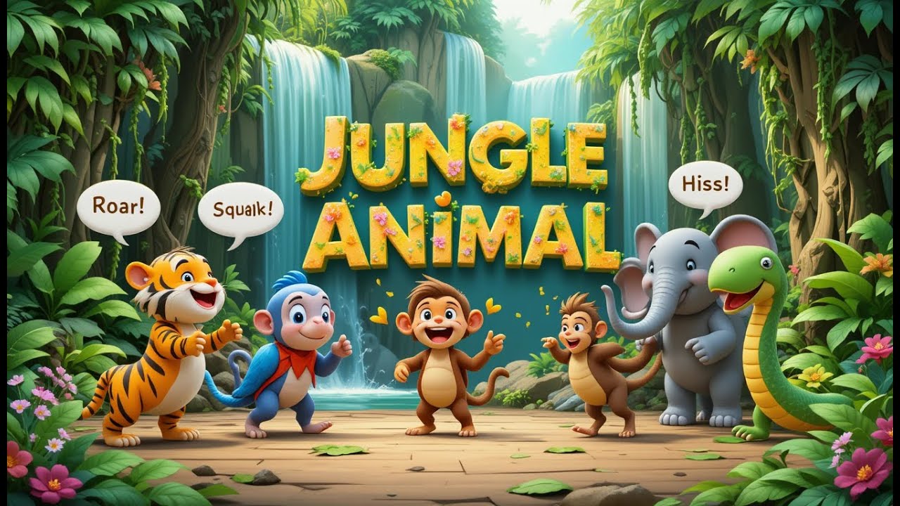 Jungle Animals Sounds Song R1E2403 | Fun Action Song for Kids | Jumpy ...
