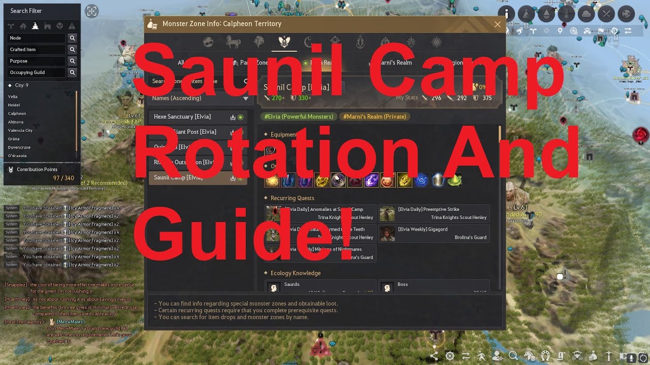 Saunil Camp Rotation And Guide! | Black Desert Online - YouTube